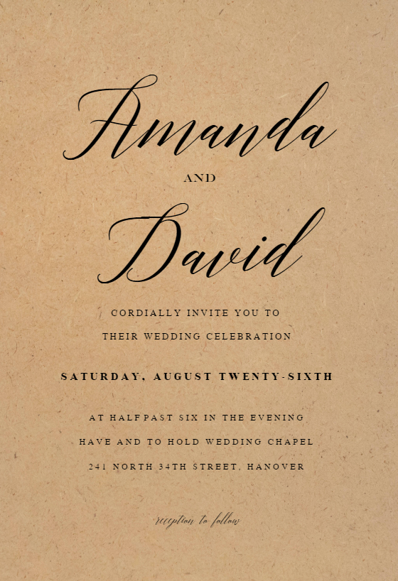 Big Script - Wedding Invitation Template (Free) | Greetings Island