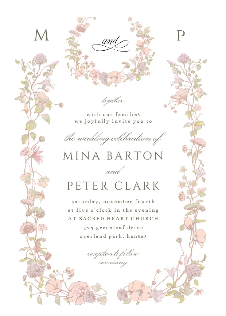 Blessed blossoms - Wedding Invitation Template | Greetings Island