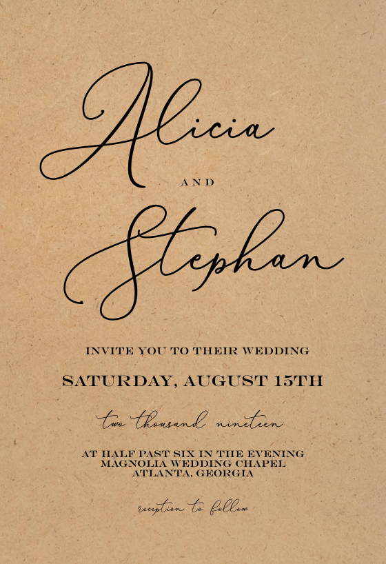 Wedding Fonts - Wedding Invitation Template (free) | Greetings Island