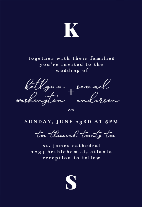 Calligraphy names - Wedding Invitation Template (free) | Greetings Island