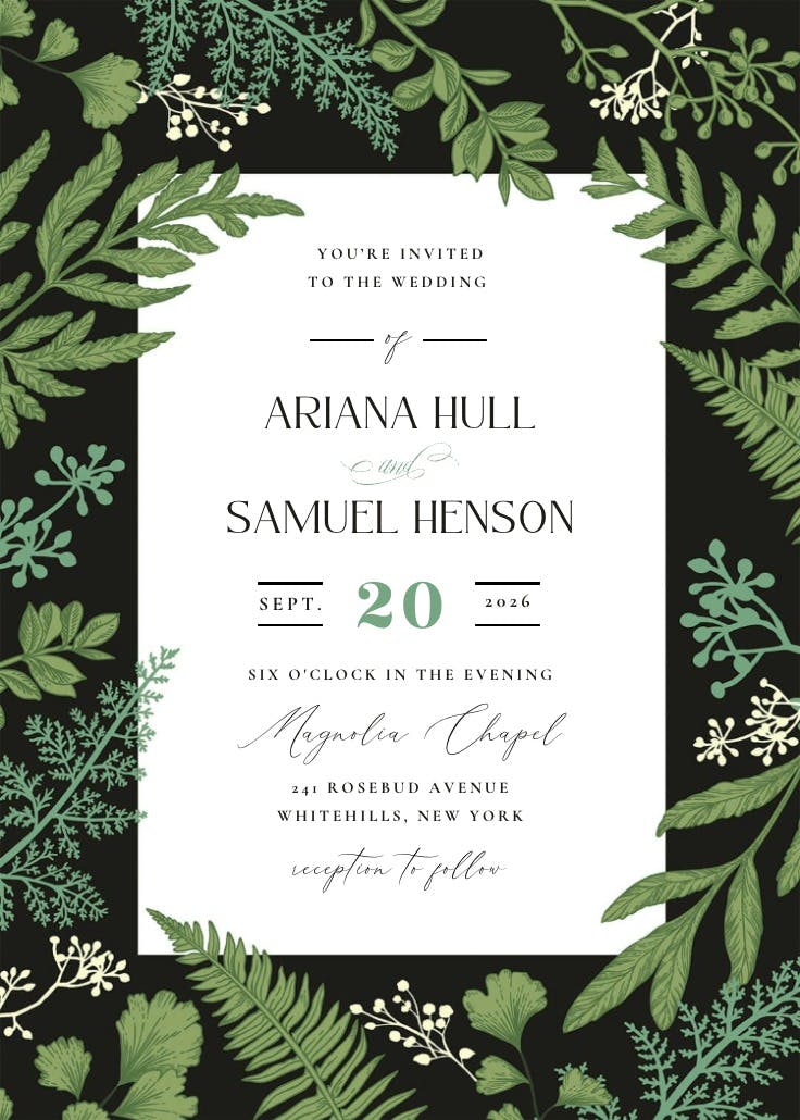 Botany Frame - Wedding Invitation Template (Free) | Greetings Island