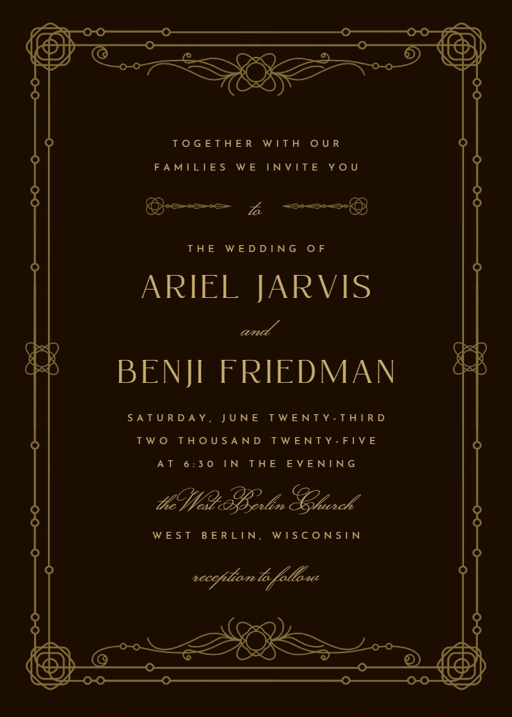 Classic Border - Wedding Invitation Template (Free) | Greetings Island