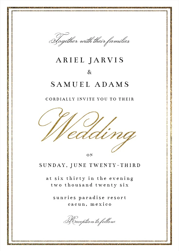 Classy Wedding - Wedding Invitation Template (Free) | Greetings Island