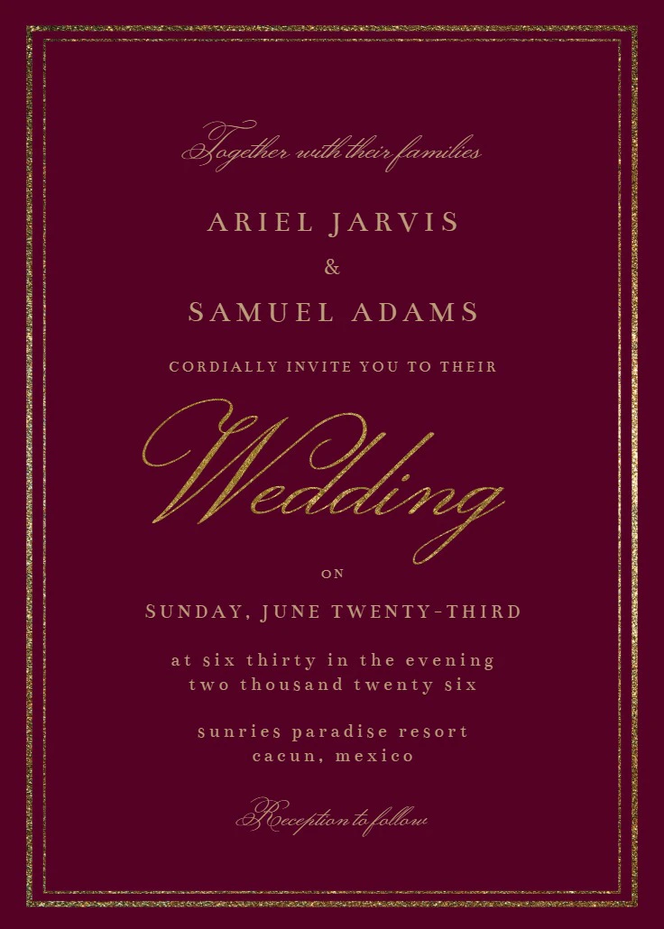 Classy Wedding - Wedding Invitation Template (Free) | Greetings Island