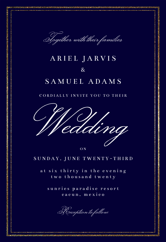 Classy Wedding - Wedding Invitation Template (Free) | Greetings Island