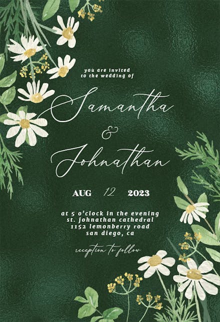 Daisy Bouquet - Wedding Invitation Template | Greetings Island