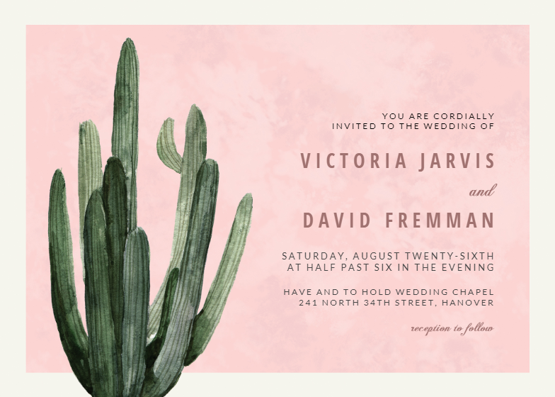 Nighty desert - Wedding Invitation Template (free) | Greetings Island