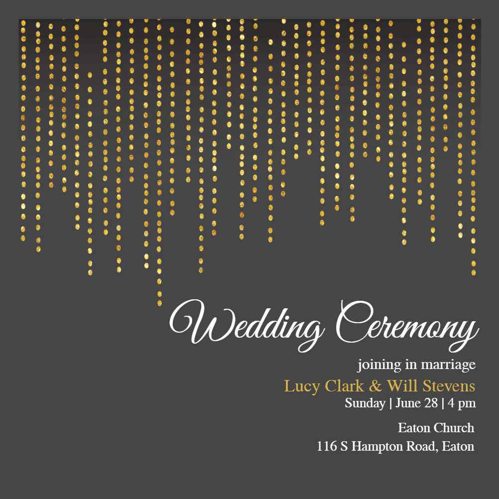 Dot Dangles - Wedding Invitation Template (Free) | Greetings Island