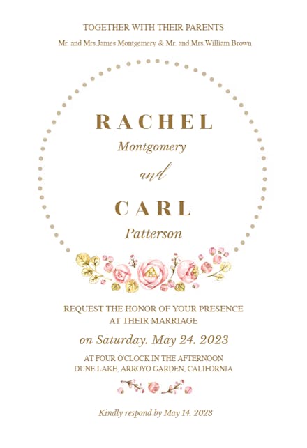 Dotted Circle - Wedding Invitation Template (Free) | Greetings Island