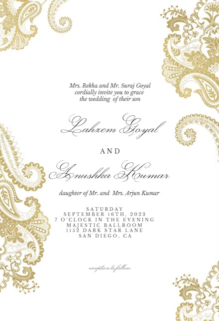 Elegant Henna - Wedding Invitation Template | Greetings Island