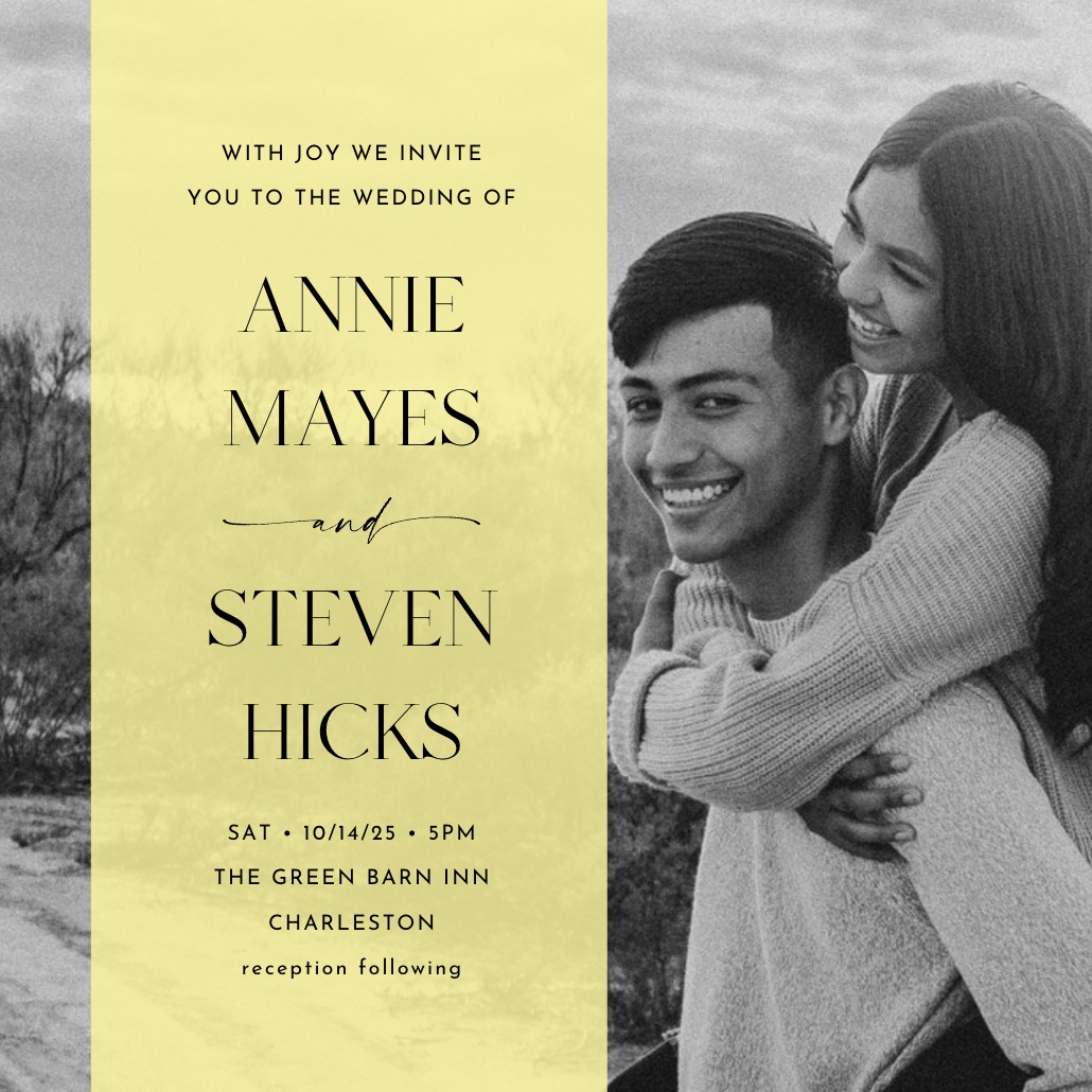 Elegant Overlay - Wedding Invitation Template (Free) | Greetings Island