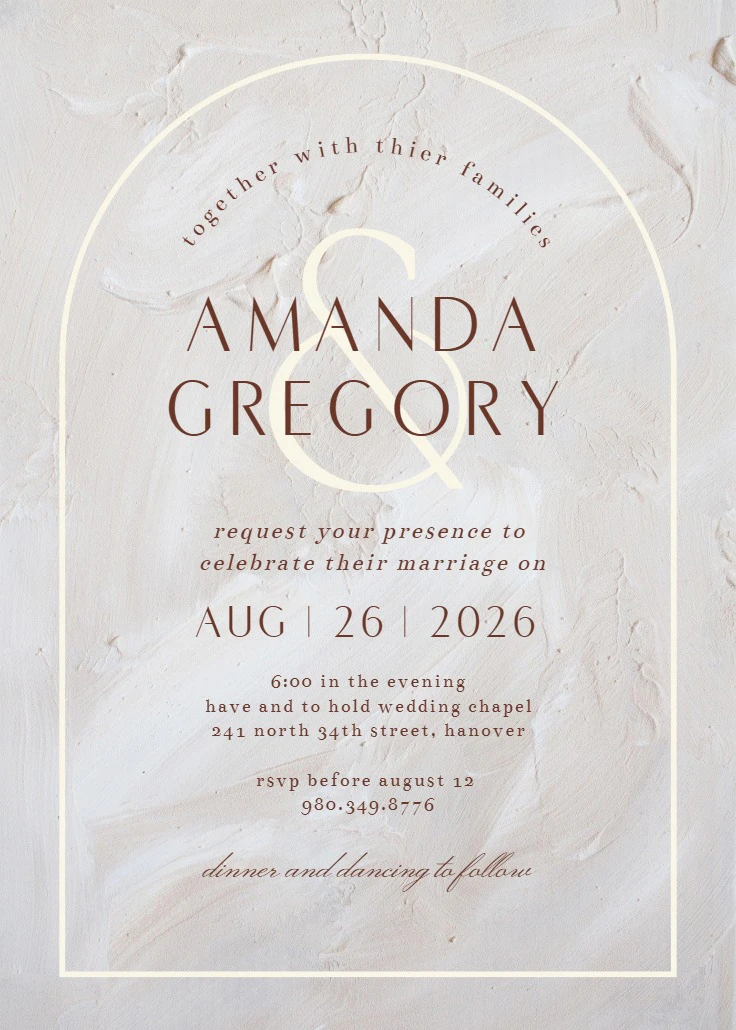 Elegant texture - Wedding Invitation Template (Free) | Greetings Island