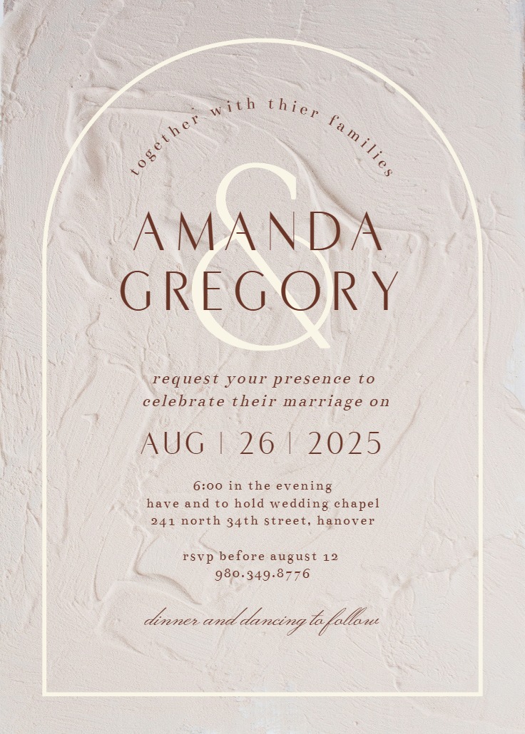Elegant texture - Wedding Invitation Template (Free) | Greetings Island