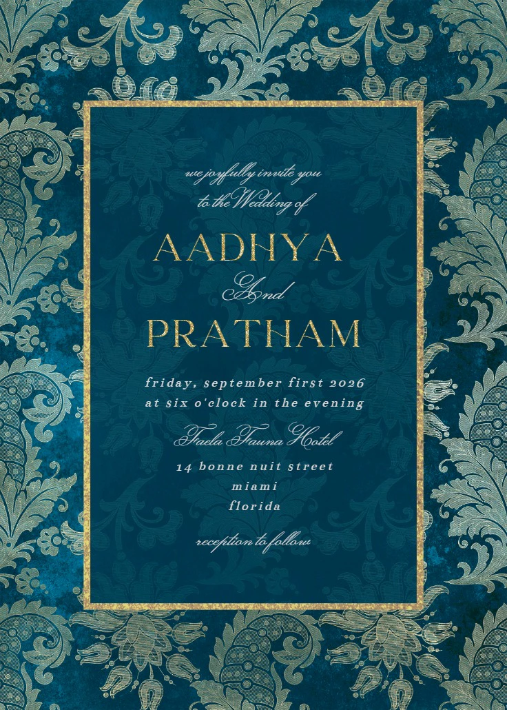 Emerald Peacock - Wedding Invitation Template | Greetings Island