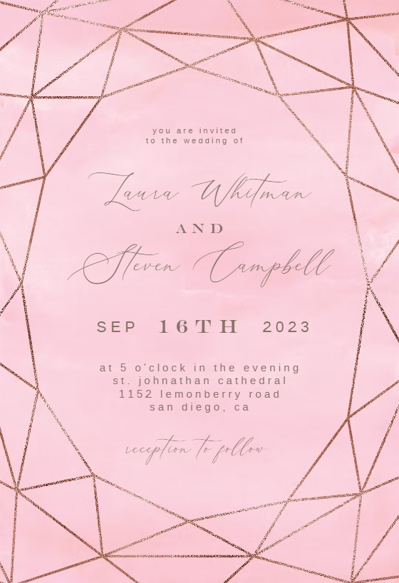 Fall Geometric Frame - Wedding Invitation Template (Free) | Greetings ...