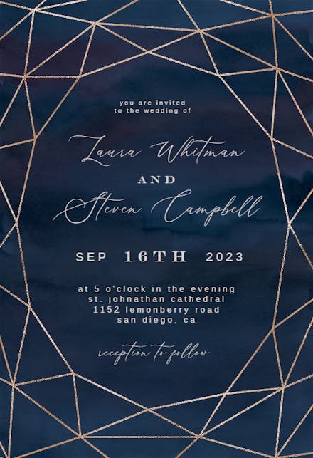 Fall Geometric Frame - Wedding Invitation Template (Free) | Greetings ...