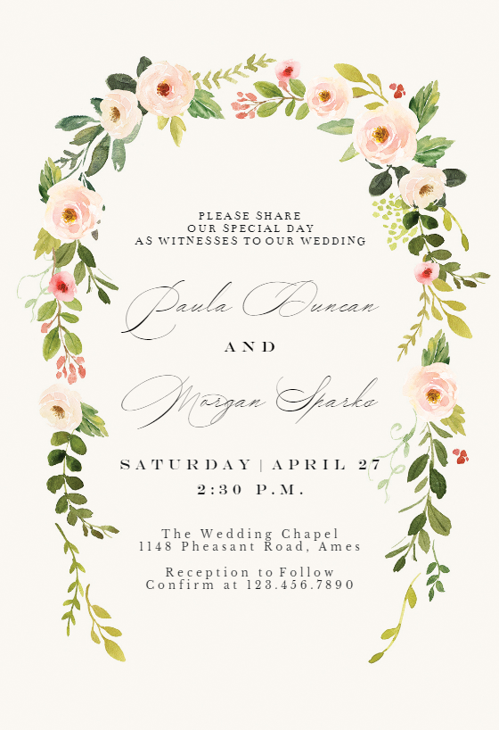 Falling flowers - Wedding Invitation Template | Greetings Island