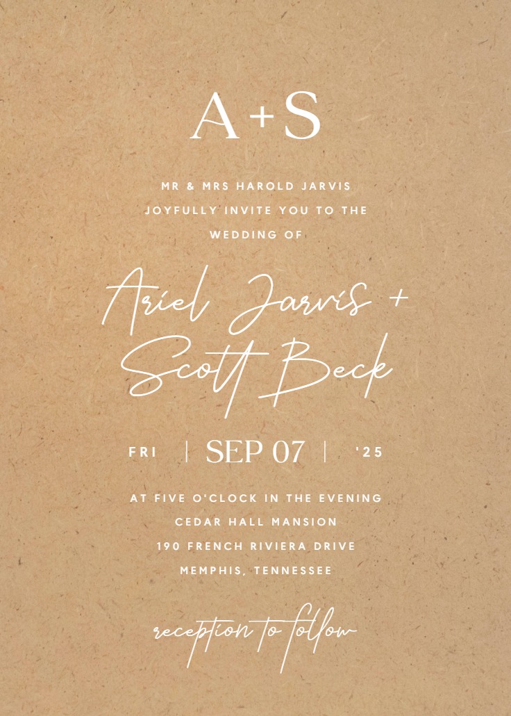 Fancy Script - Wedding Invitation Template (Free) | Greetings Island