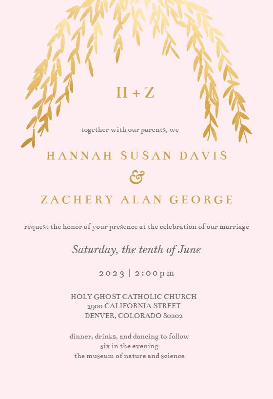 Floral Arc - Wedding Invitation Template (Free) | Greetings Island