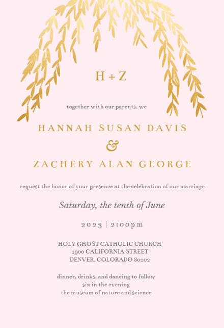 Floral Arc - Wedding Invitation Template (Free) | Greetings Island