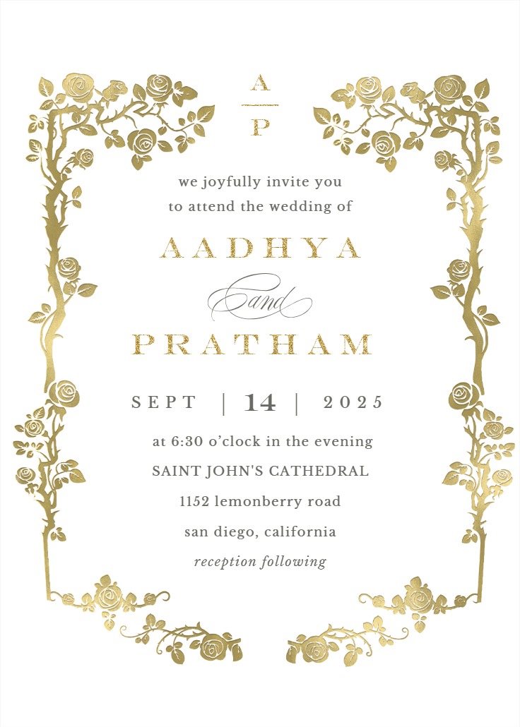 Floral Frame - Wedding Invitation Template | Greetings Island