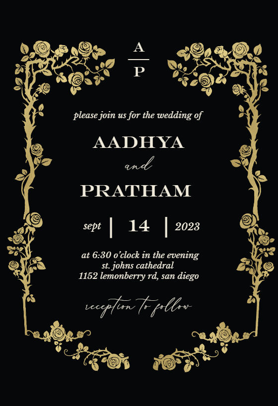 Floral Frame - Wedding Invitation Template | Greetings Island