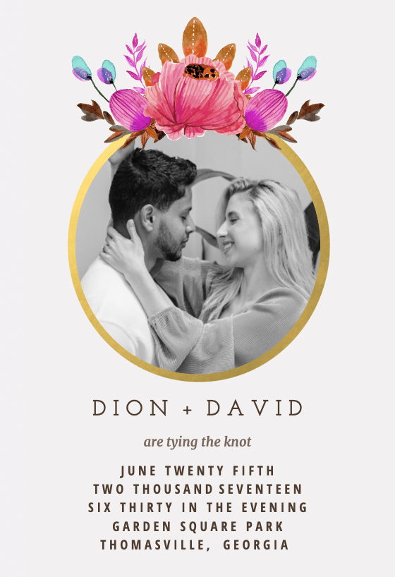 Floral Ring - Wedding Invitation Template (Free) | Greetings Island