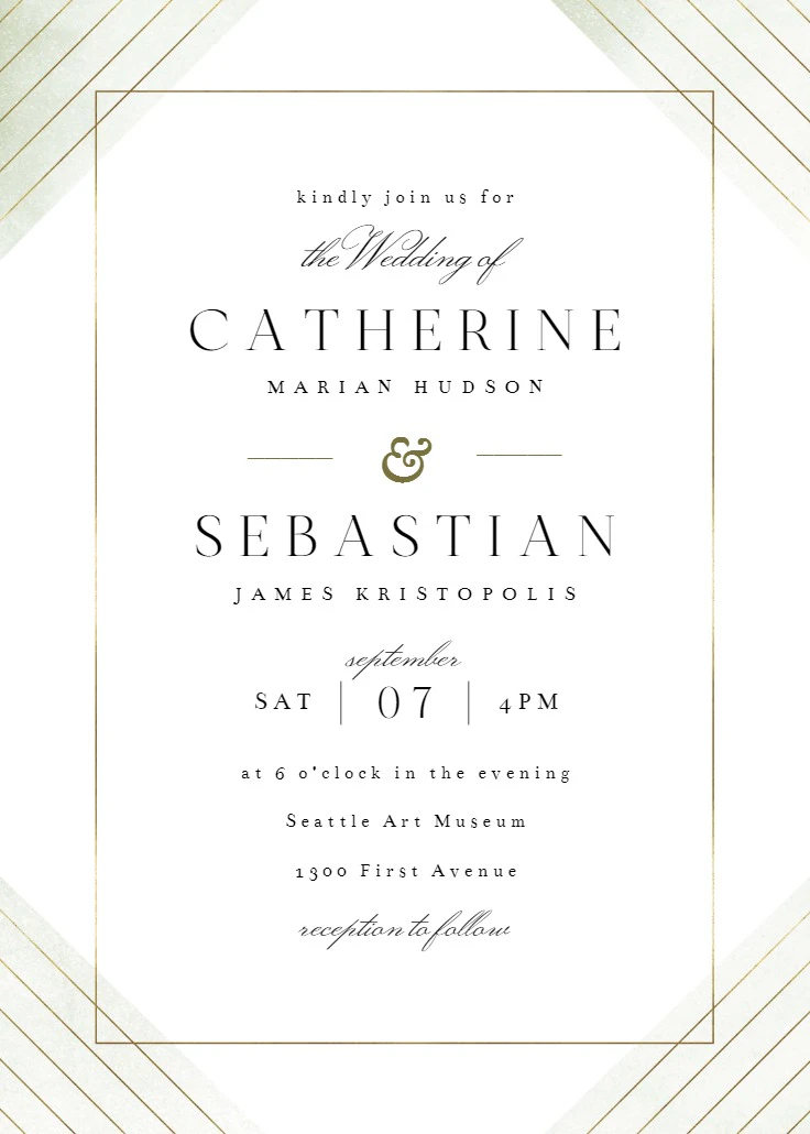 Frame & lines - Wedding Invitation Template | Greetings Island