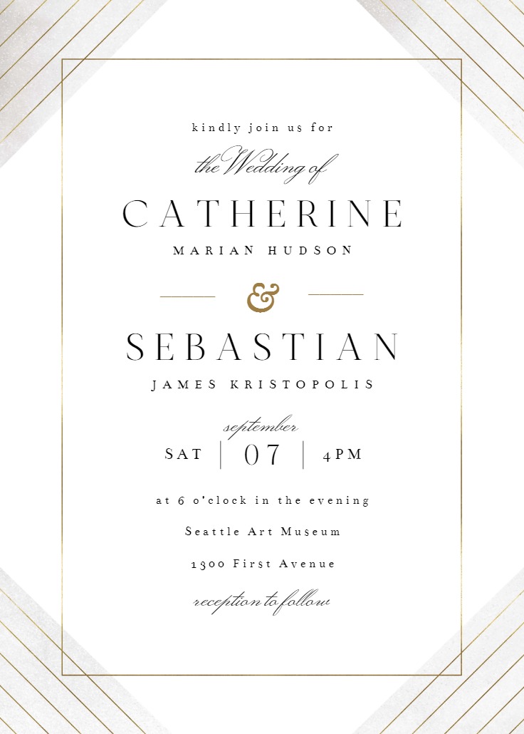 Frame & lines - Wedding Invitation Template | Greetings Island