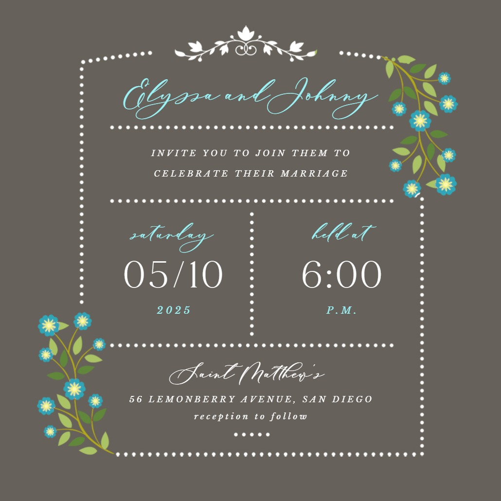 Garden - Wedding Invitation Template (Free) | Greetings Island
