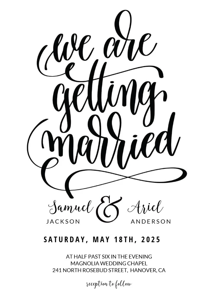 Getting married - Wedding Invitation Template (Free) | Greetings Island