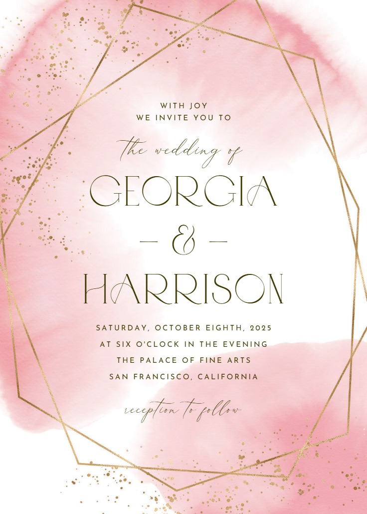 Gold polygon - Wedding Invitation Template | Greetings Island