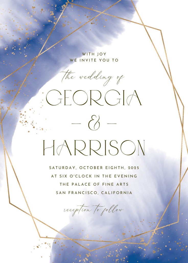 Gold polygon - Wedding Invitation Template | Greetings Island