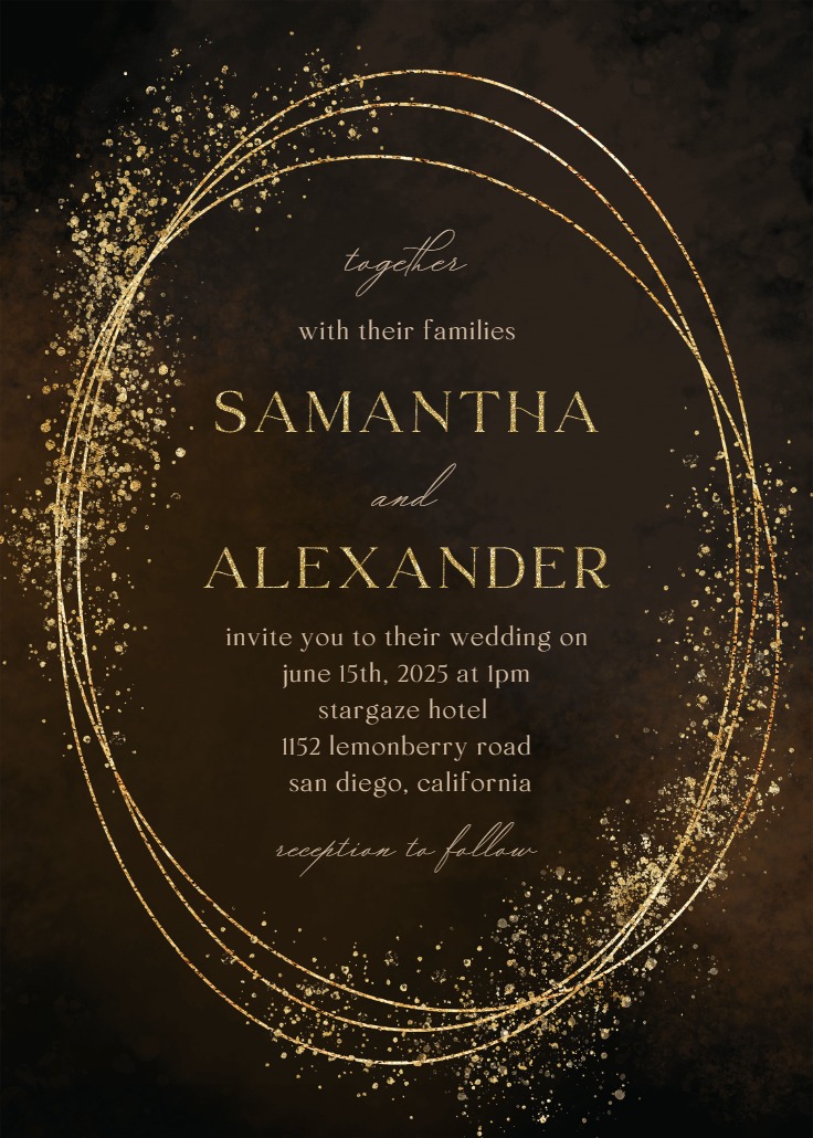 Gold Texture - Wedding Invitation Template | Greetings Island