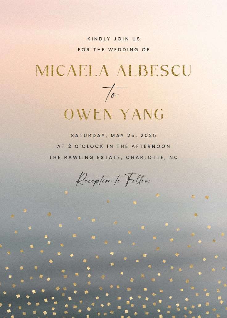 Gradient And Sparkles - Rehearsal Dinner Party Invitation Template ...