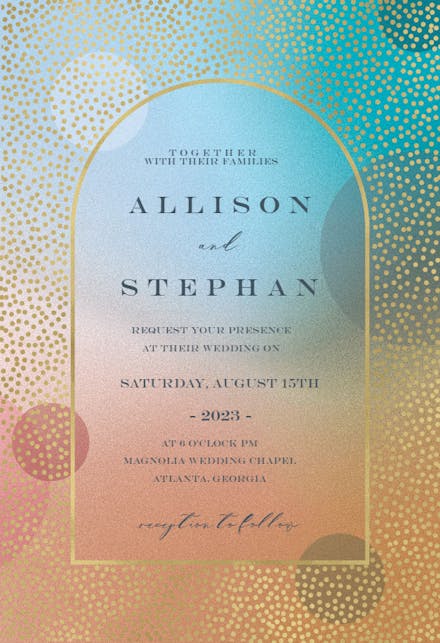 Gradient Arched Window - Wedding Invitation Template (Free) | Greetings ...