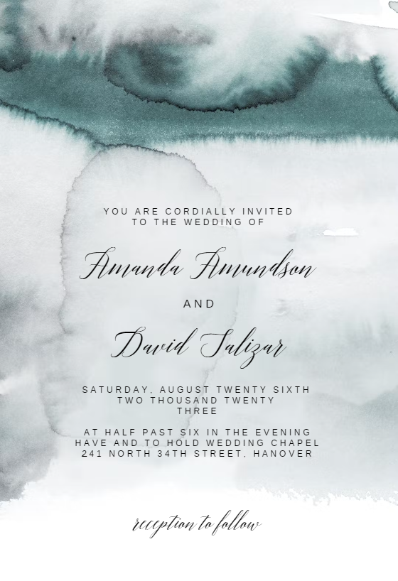 Artsy Brush - Wedding Invitation Template (Free) | Greetings Island