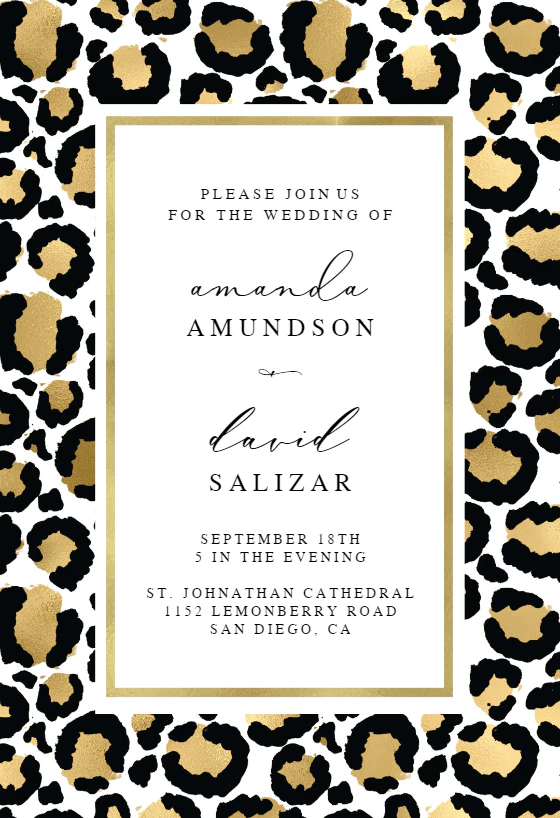 Leopard framed - Wedding Invitation Template | Greetings Island