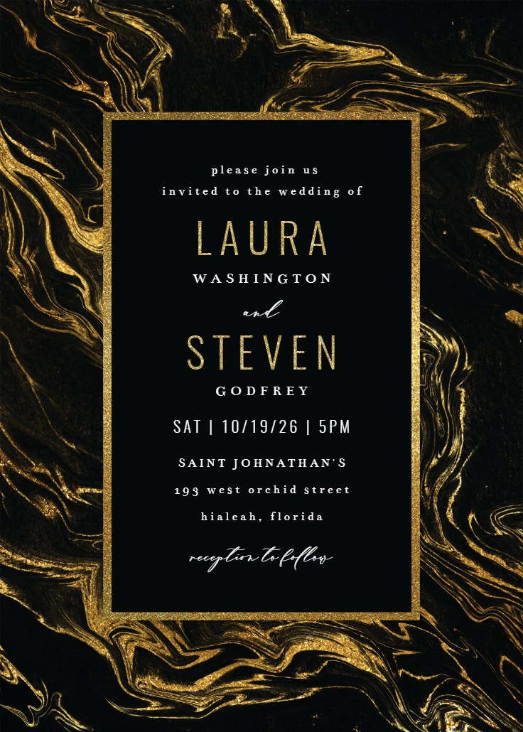 Marble - Wedding Invitation Template (Free) | Greetings Island