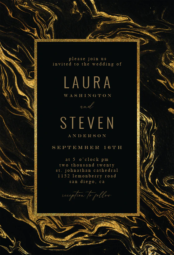 Marble - Wedding Invitation Template (Free) | Greetings Island