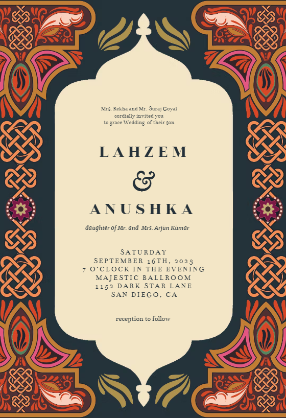 Floral Wedding Tapestry - Wedding Invitation Template (free ...