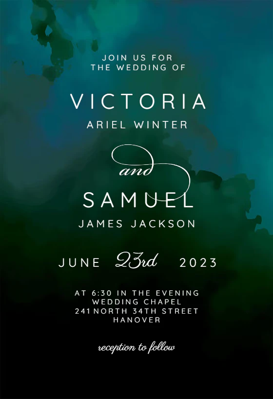 Night Time - Wedding Invitation Template (Free) | Greetings Island