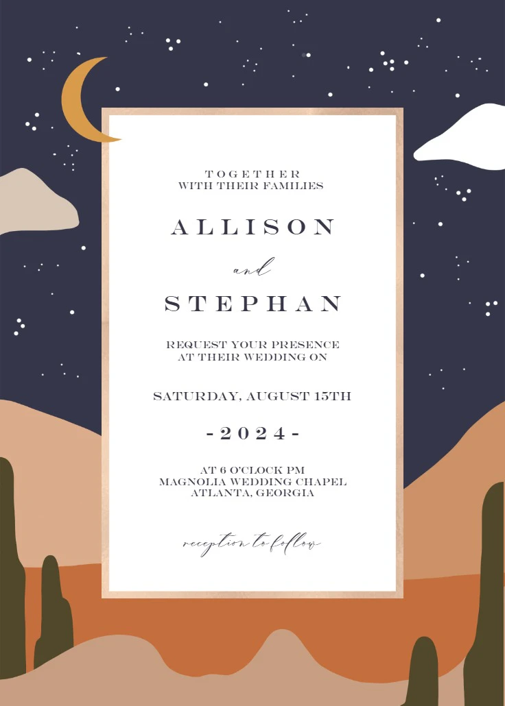 Oasis - Wedding Invitation Template (Free) | Greetings Island
