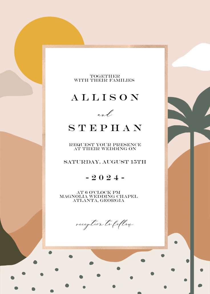 Oasis - Wedding Invitation Template (Free) | Greetings Island