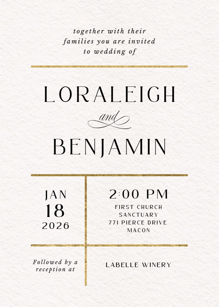 Polished Look - Wedding Invitation Template (Free) | Greetings Island
