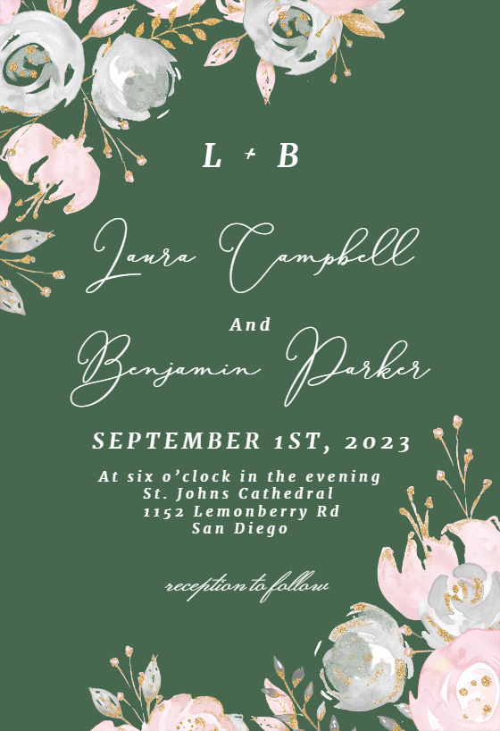 Rose Gold Alphabet - Wedding Invitation Template | Greetings Island