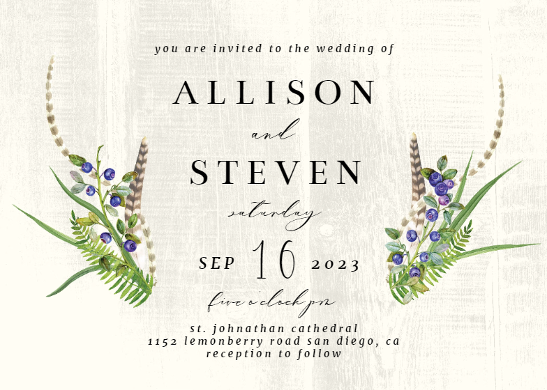 Rustic - Wedding Invitation Template (Free) | Greetings Island