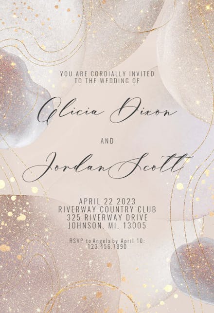 Shimmering Shapes - Wedding Invitation Template | Greetings Island