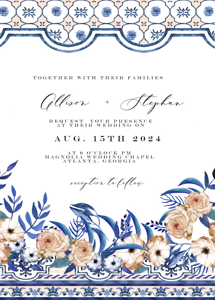 Sicily flowers & tiles - Wedding Invitation Template (Free) | Greetings ...