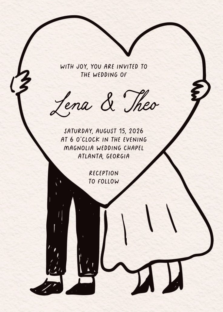 Sketching Love - Wedding Invitation Template (Free) | Greetings Island